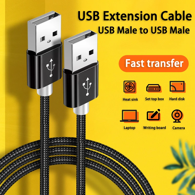 Kebiss USB 연장 케이블 유형 A Male to Male USB 익스텐더, 라디에이터 하드 디스크 웹콤 카메라 USB ...