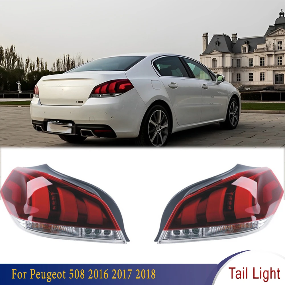 For-Peugeot-508-2016-2017-2018-Car-Rear-Bumper-Fog-Light-Tail-Brake ...