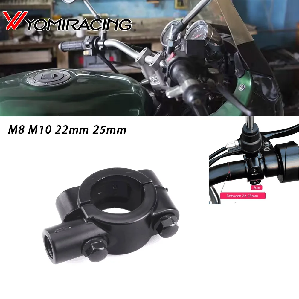 25mm-22mm-M10-M8-Motorcycle-Mirror-Mount-Holders-Bracket-Clamp-For ...