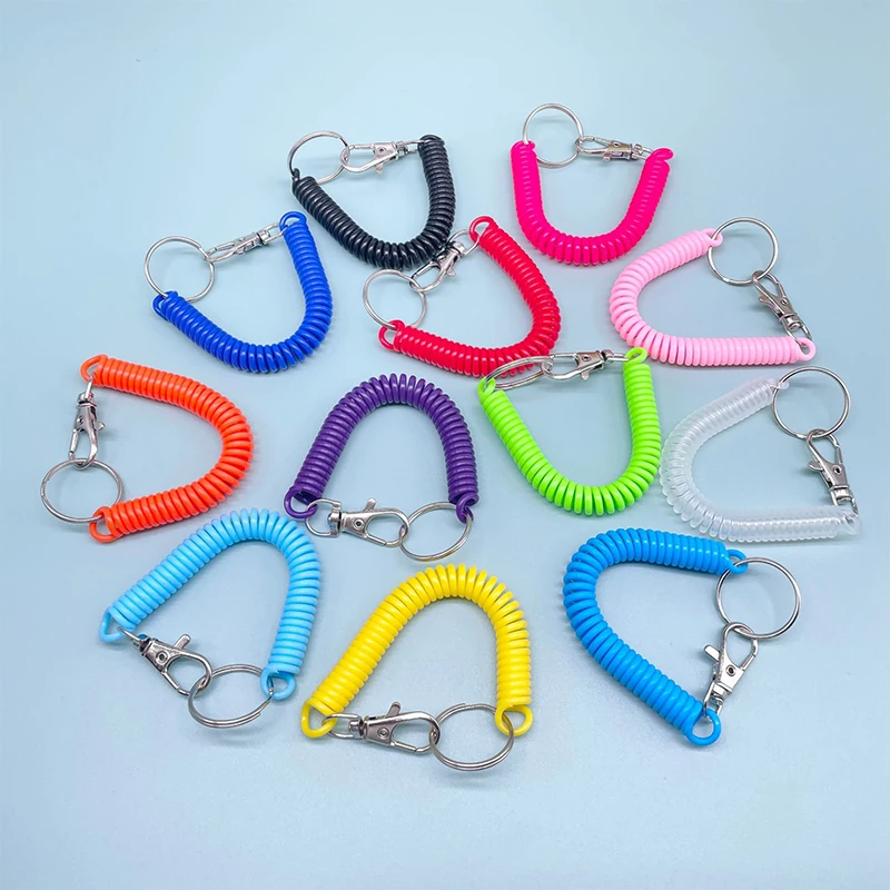 Colorful-Spring-Rope-Bag-Keychain-Hanger-With-Telescopic-Elastic-Rope ...