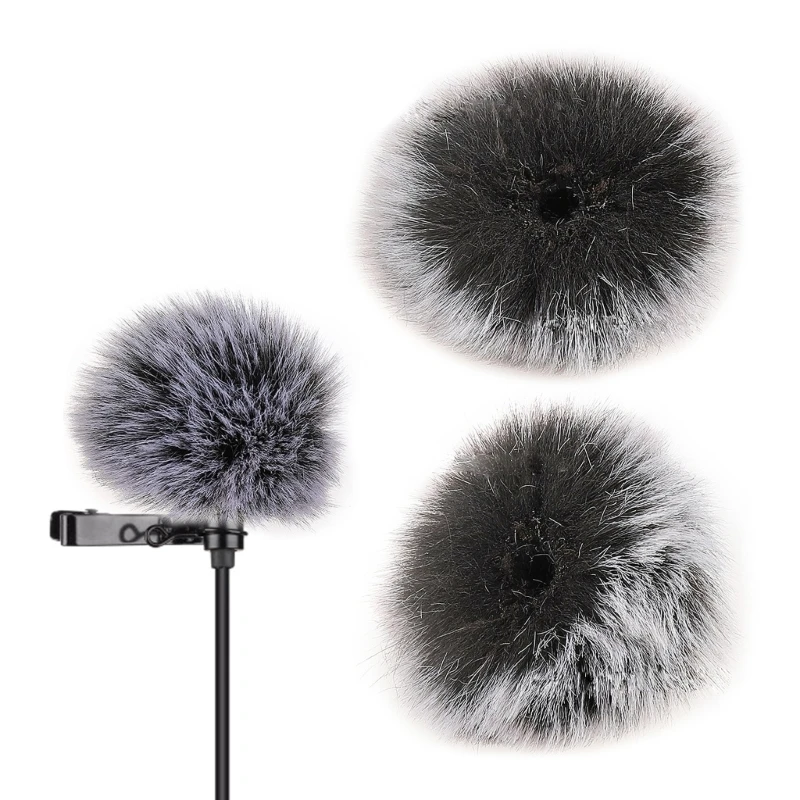 Universal-Lavalier-Microphone-Furry-Windscreen-Fur-Windshield-Wind-Muff ...