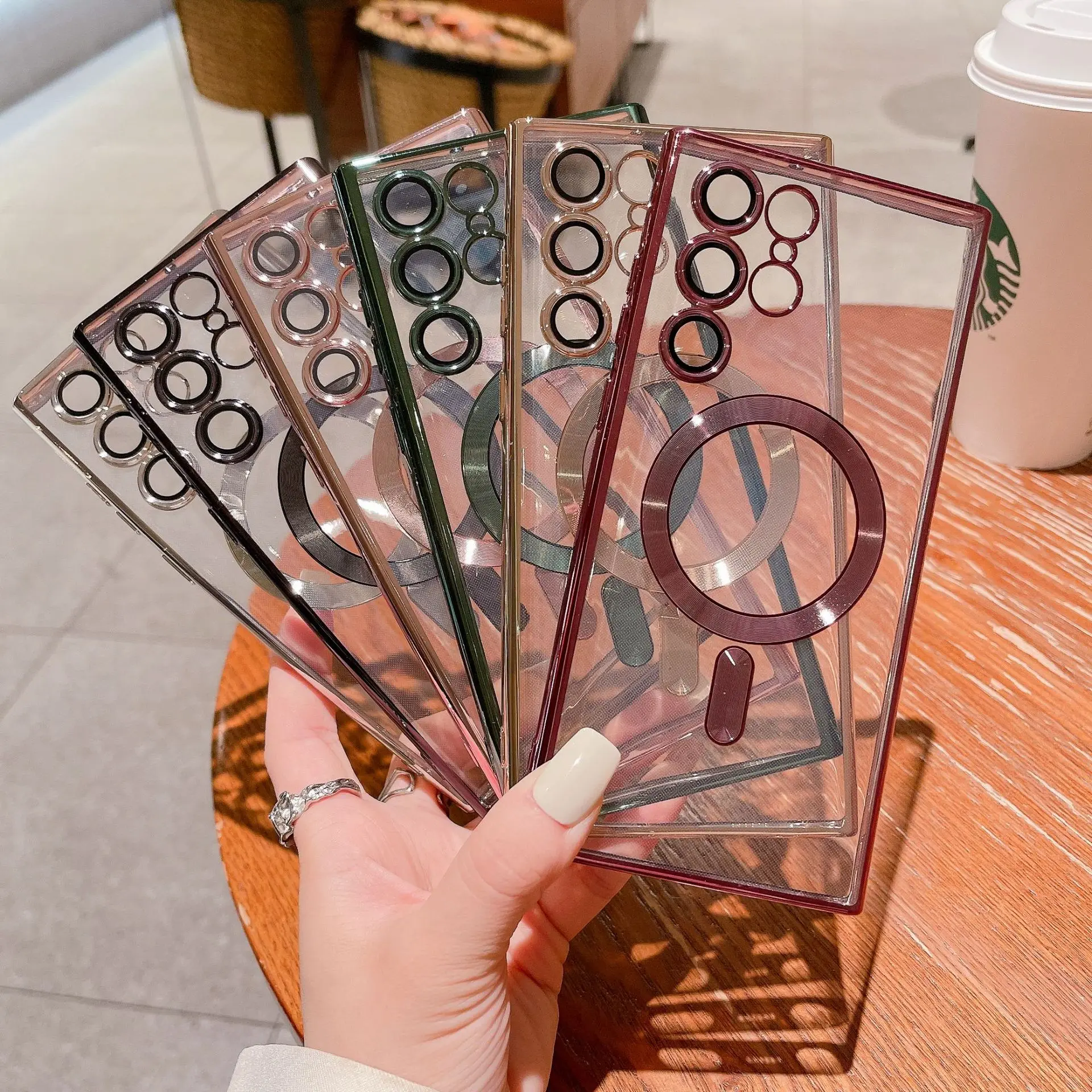 Fundas de teléfono enchapadas transparentes de lujo para Samsung Galaxy ...