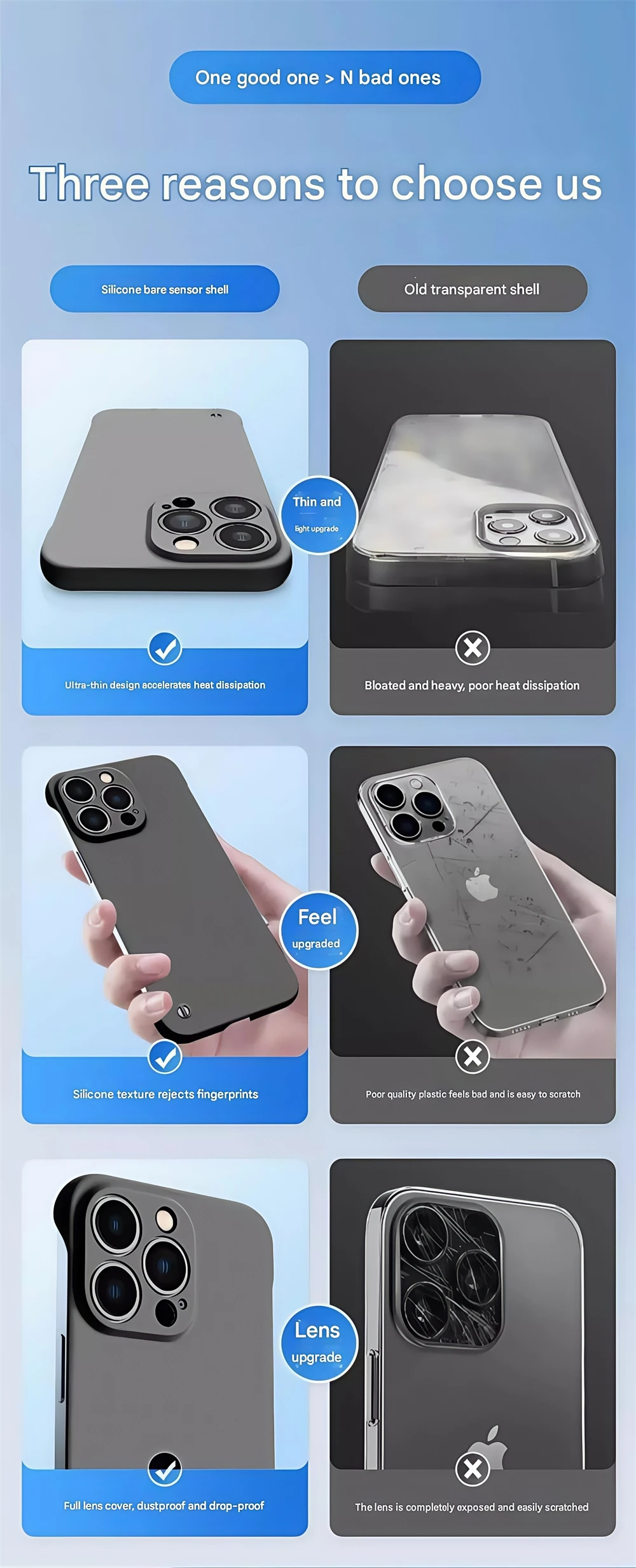 Для iPhone 16, 15, 14, 13, 12 Pro Max Plus, безрамный, приятный для ...