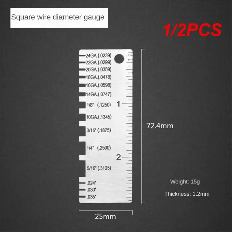1-2PCS-Stainless-Steel-Thickness-Measuring-Gage-Plate-Measurement-Wire ...