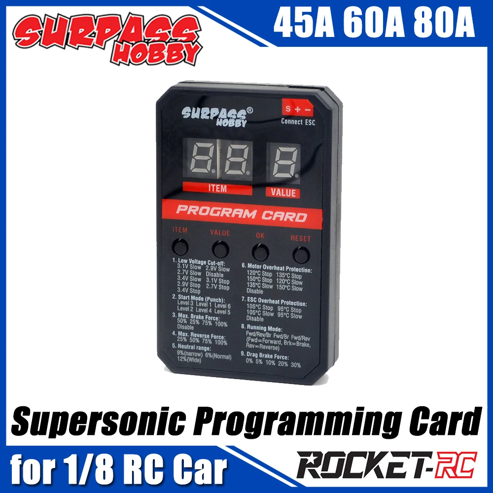Surpass Rocket Supersonic LED Programming Card Program Card for 1/8 RC ...