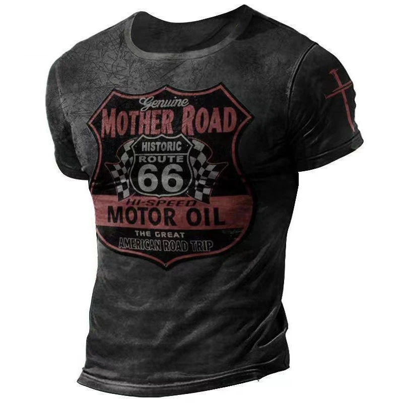 Vintage Motorcycle T Shirt For Men 3d Print Mobil Short Sleeve T shirts ...