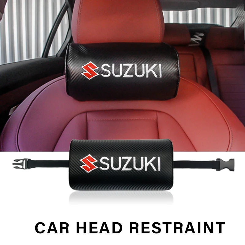 Car-Head-Neck-Rest-Pillow-Carbon-Fiber-Headrest-Car-Interior-Accessory ...