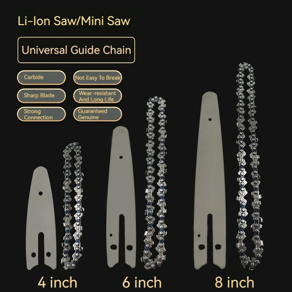 4-6-8-Inch-Chains-and-Guide-Bar-Mini-Steel-Chains-Electric-Saw-Blade ...
