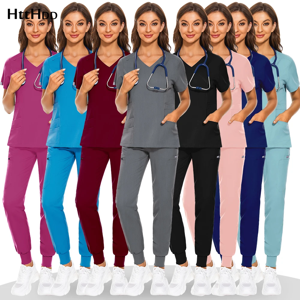 Beauty-Salon-Spa-Scrub-Set-Nursing-Medical-Uniform-Breathable-Medical ...