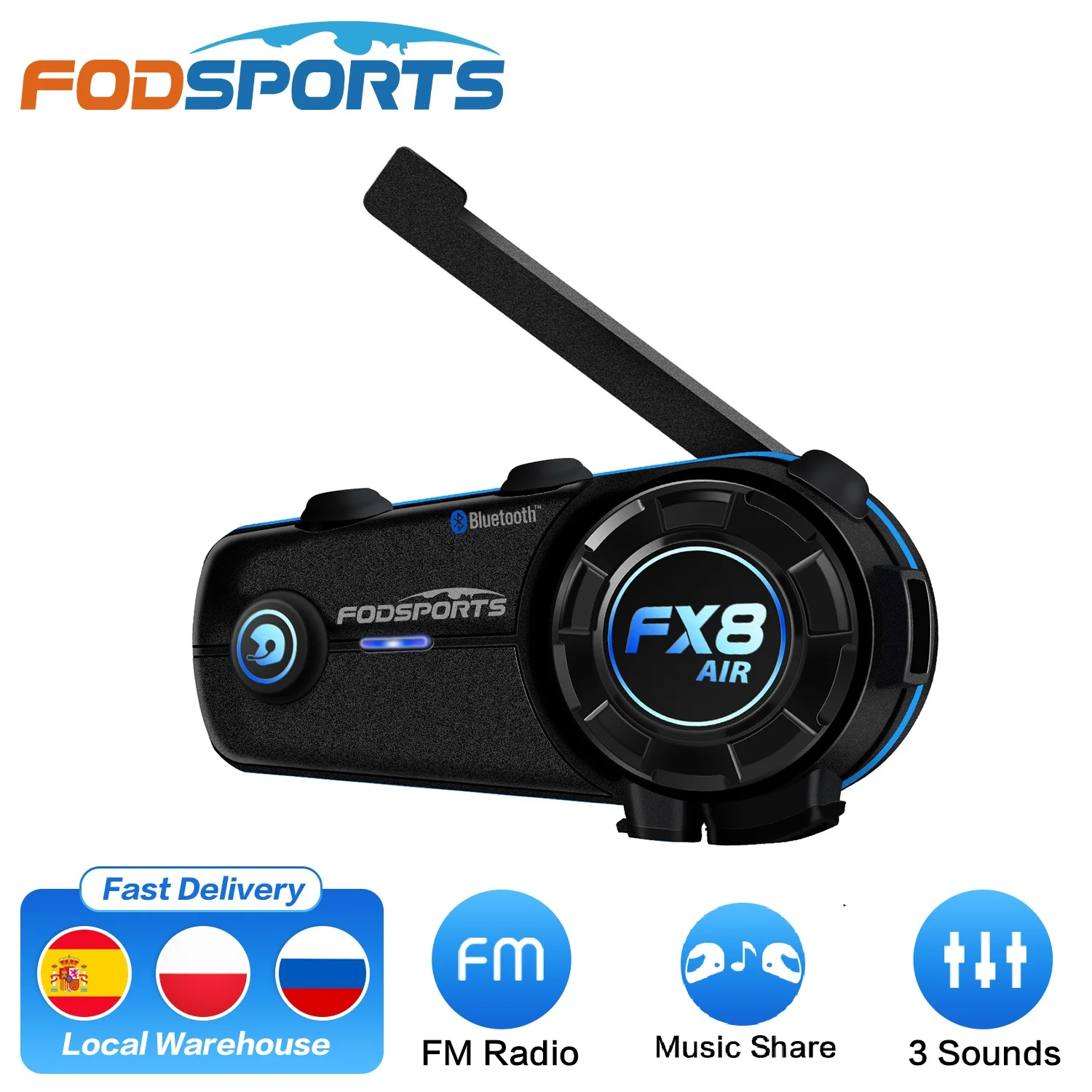 Fodsports-FX8-AIR-Motorcycle-Intercom-Helmet-Bluetooth-Headset-Wireless ...