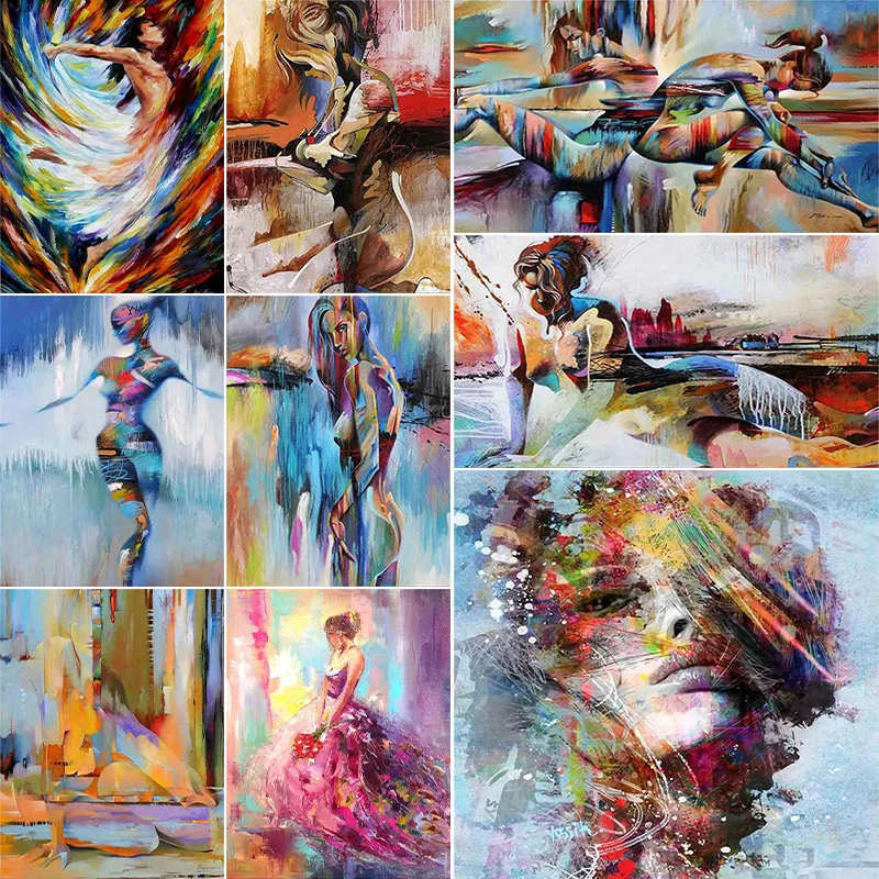 Abstrack Art Painting By Numbers Package Acrylic Paints 50*70 Boards By ...