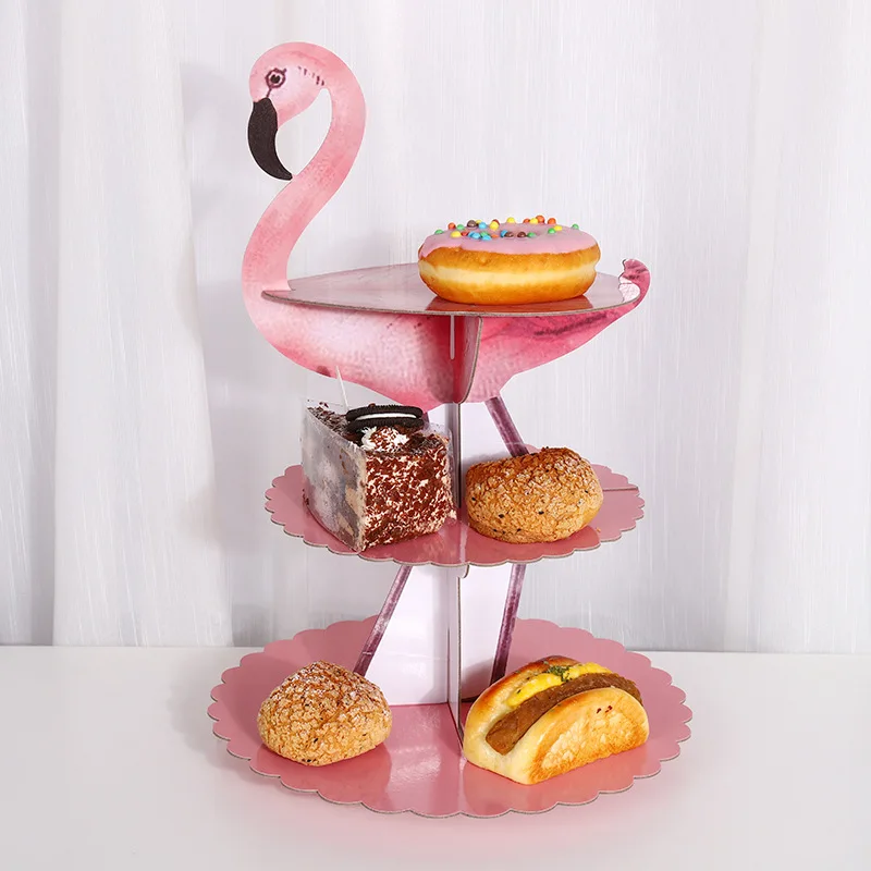 Flamingo Party Three Floors Cake Stand Flamingo Birthday Wedding ...