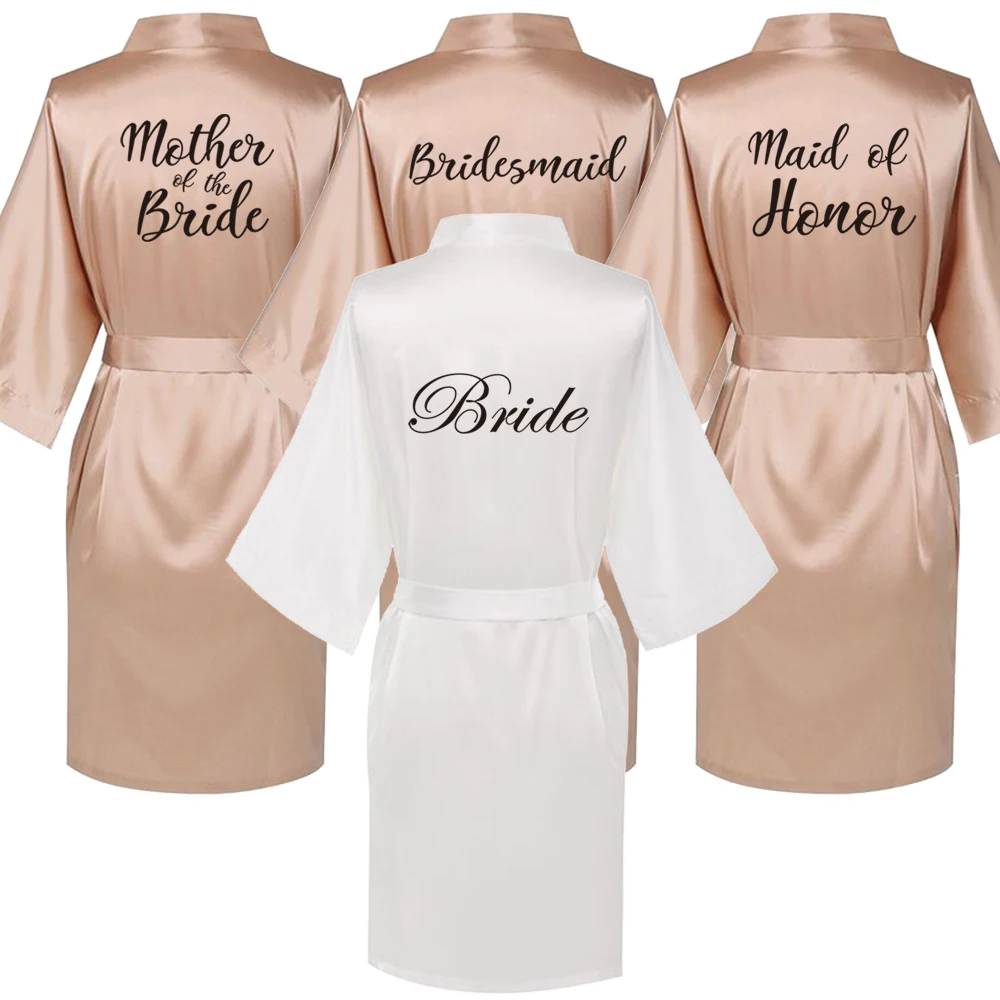 Satin Silk Bride Robe Wedding Robe Bridesmaid Bride Dressing Gown ...
