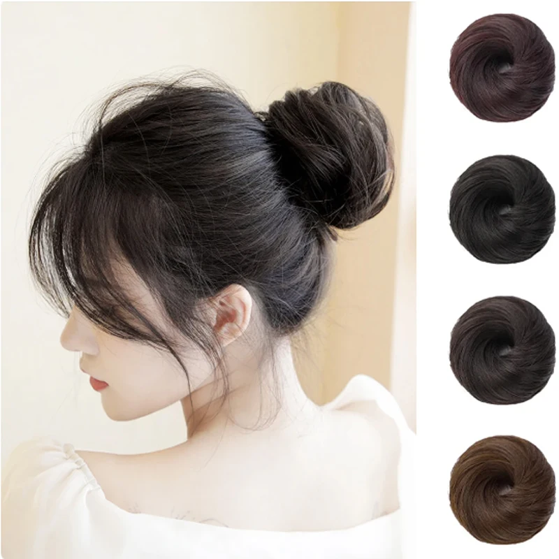 Synthetic-Hair-Bun-Curly-Straight-Hair-Messy-Bun-Scrunchies-Updo-Hair ...