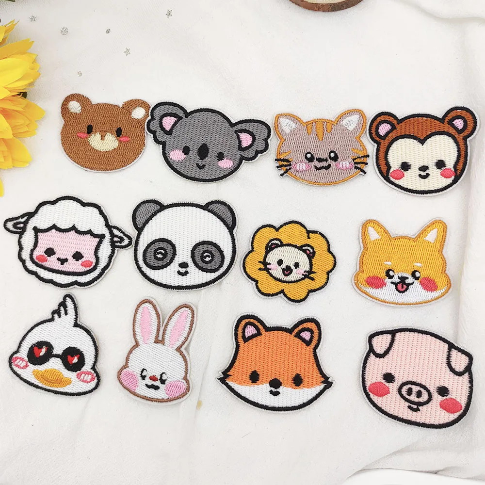Cute-Animals-Foxes-Rabbits-Dogs-Pandas-Self-adhesive-Embroidery-Patches ...