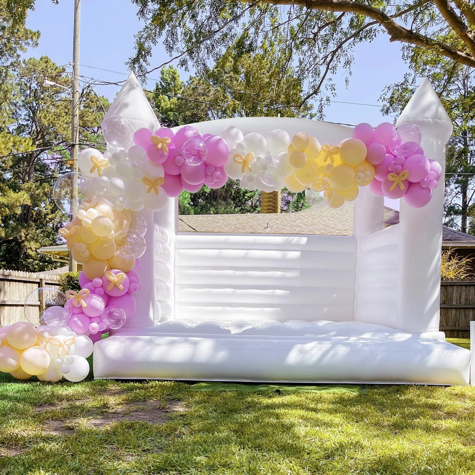 Inflatable-Bounce-House-13FT-White-Jumper-Castle-Bounce-House-PVC ...