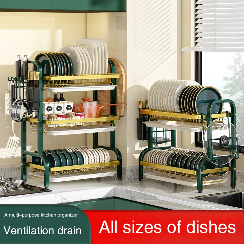 Kitchen-Bowl-Rack-Draining-Dish-Storage-Household-Dishes-Storage ...