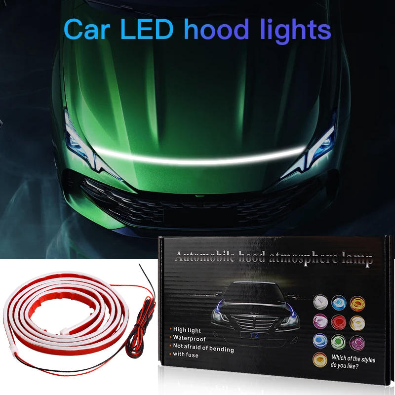 Car-Engine-Hood-Guide-LED-Decorative-Light-Strip-DRL-Daytime-Running ...
