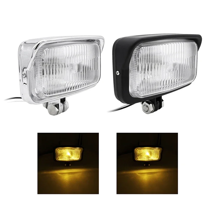 Square Retro Motorcycle Headlight 12v Universal Modified Metal ...
