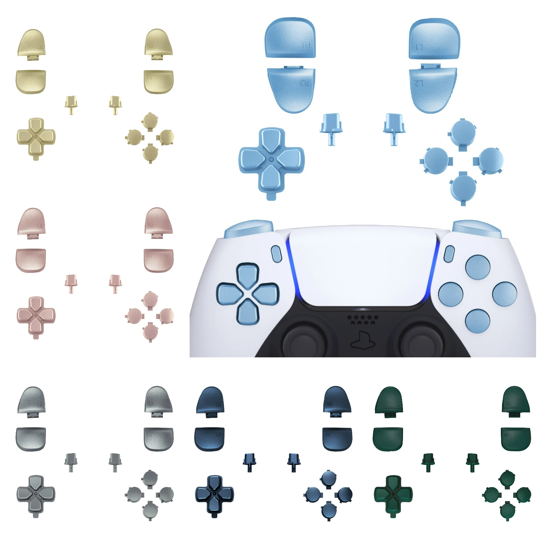 eXtremeRate-Full-Set-Buttons-Compatible-with-ps5-Controller-BDM-030-BDM ...