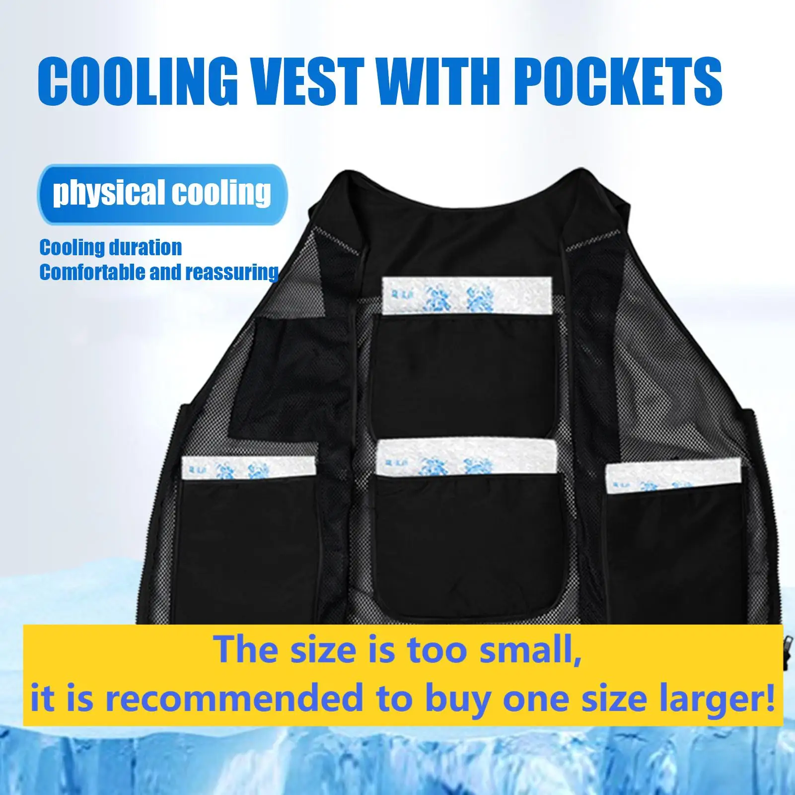 Ice Vest Cooling Safety Vest Outdoor Indoor High Temperature Clothing ...