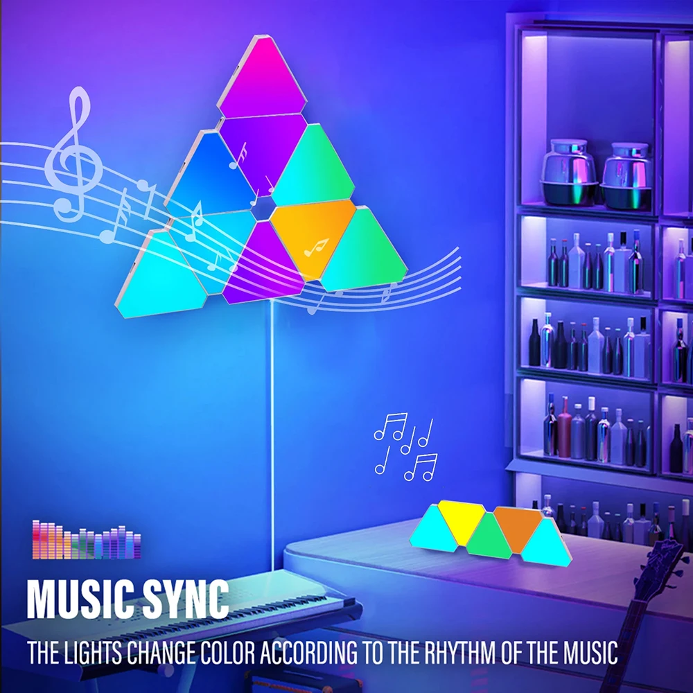 Luz-de-pared-triangular-LED-RGB-luz-de-ambiente-interior-aplicaci-n-de ...