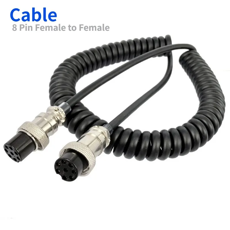 8 Pin Mic Microphone Extension Cable Female to Female For Yaesu ICOM ...