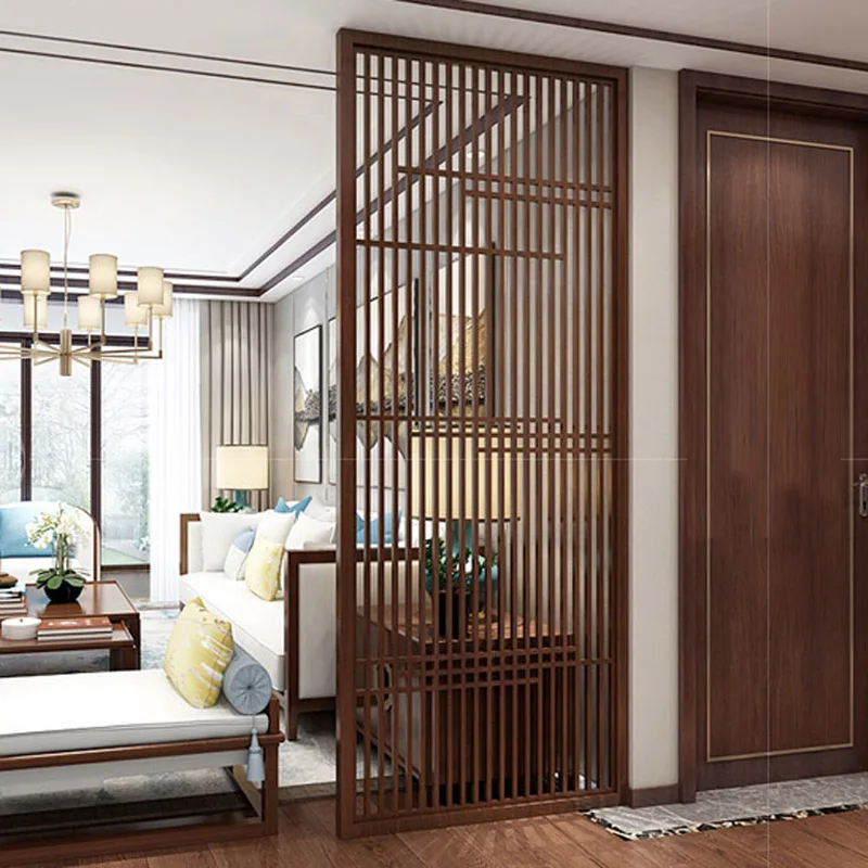 Solid-wood-screen-partition-living-room-new-Chinese-porch-modern-simple ...
