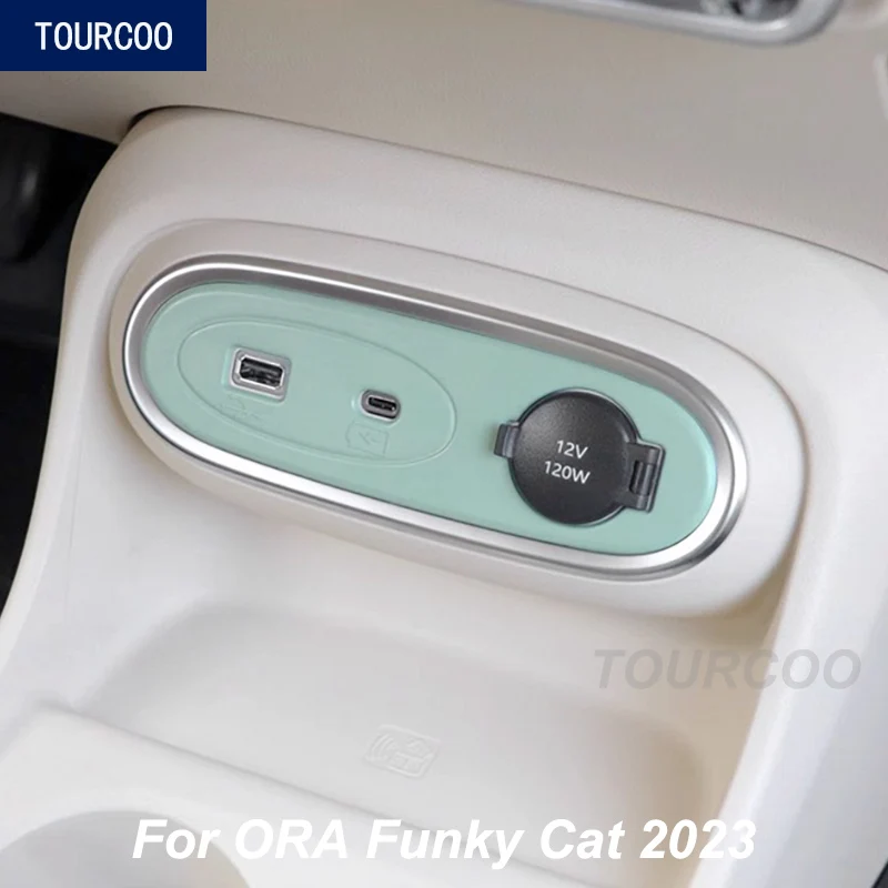 For-ORA-Funky-Cat-Good-Cat-2023-Center-Console-USB-Charging-Panel-Decor ...