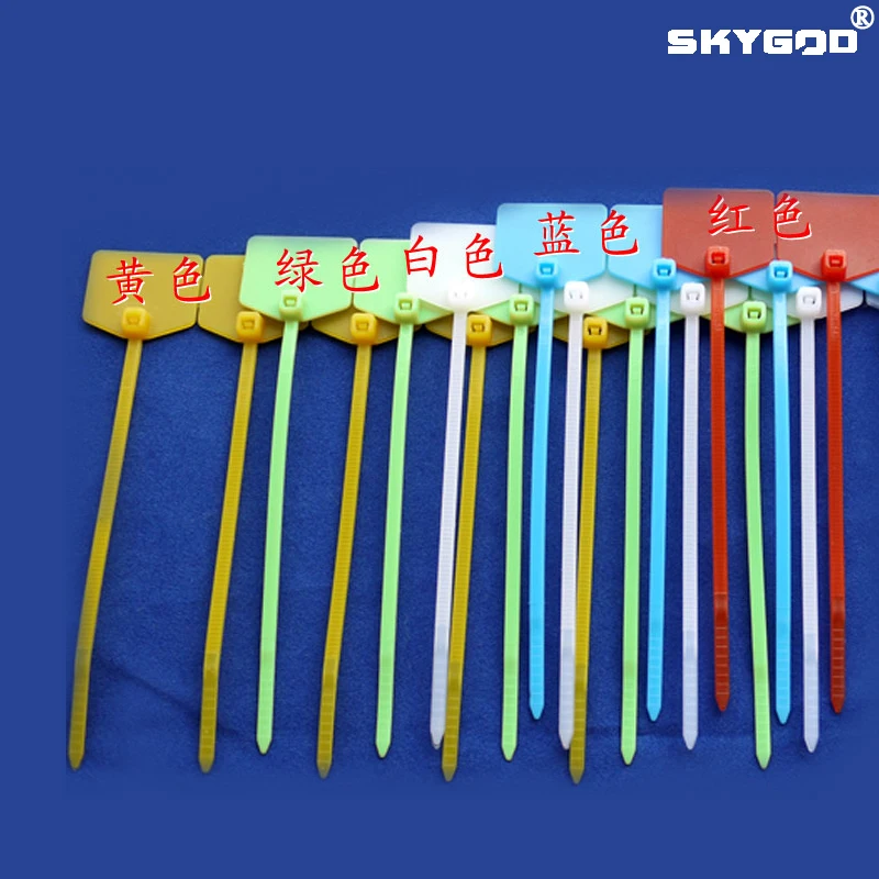 10/50100Pcs Easy Mark Plastic Nylon Cable Ties Tag Labels Self Locking ...