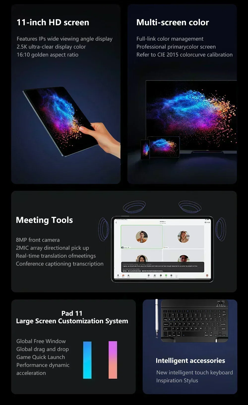 2024 Global Version Pad 6 PRO Tablet Android 13 16GB 1TB 11 Inch ...