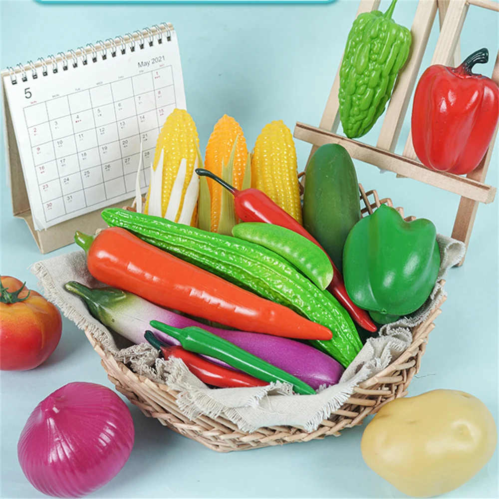 Artificial-Fruit-Vegetables-Kitchen-Plastic-Model-Fake-Carrot-Chili ...