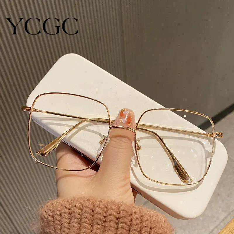 YCGC gafas transparentes con montura de Metal para mujer, anteojos con ...