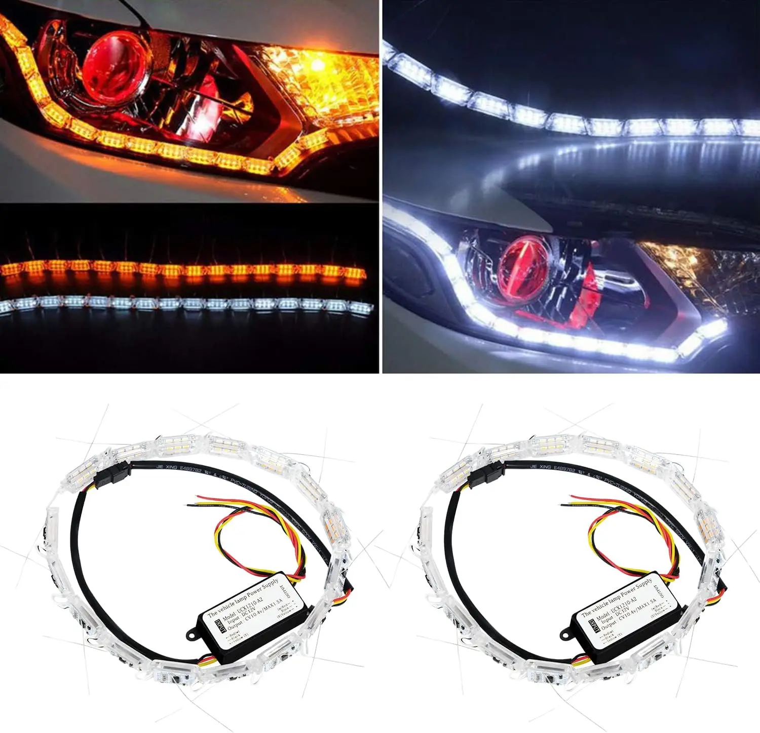 2-Pcs-Dynamic-LED-Daytime-Running-Light-Strip-For-Car-Universal-Auto ...