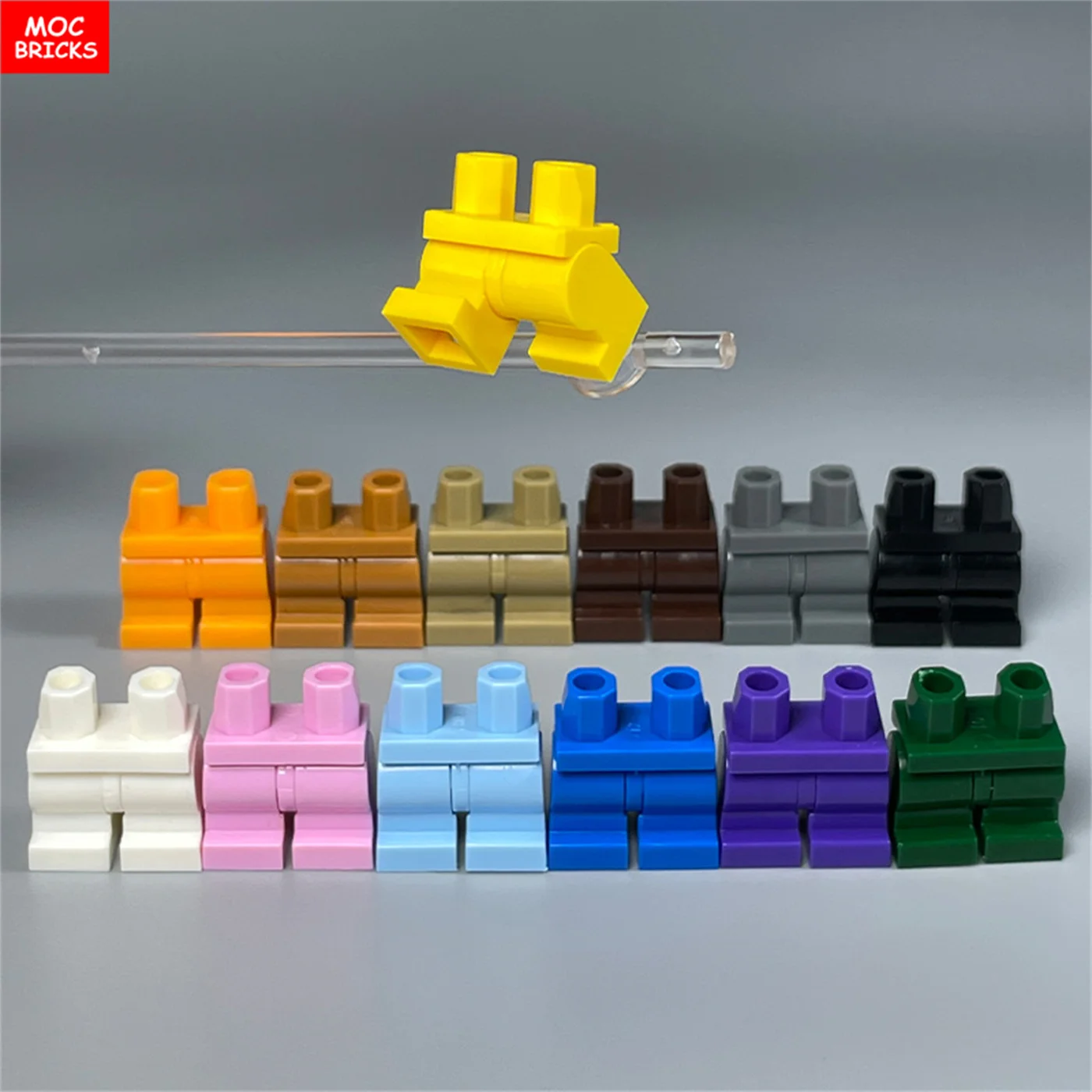 8pcs MOC Bricks 17mm Pants Posable Short Legs 970cm00 Body Part Wear ...