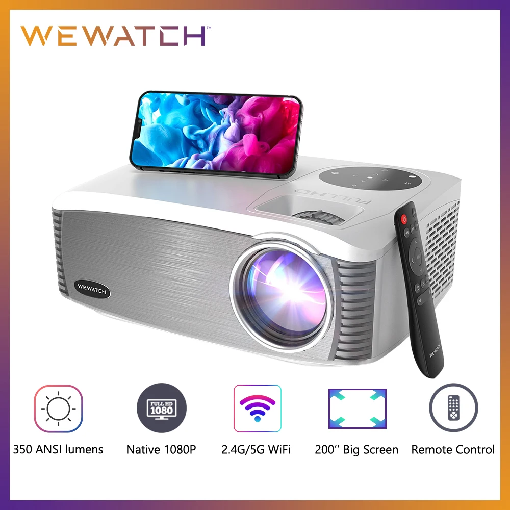 WEWATCH-V70-Native-1080P-5G-WiFi-Projector-350-ANSI-Lumen-Full-HD-Home ...