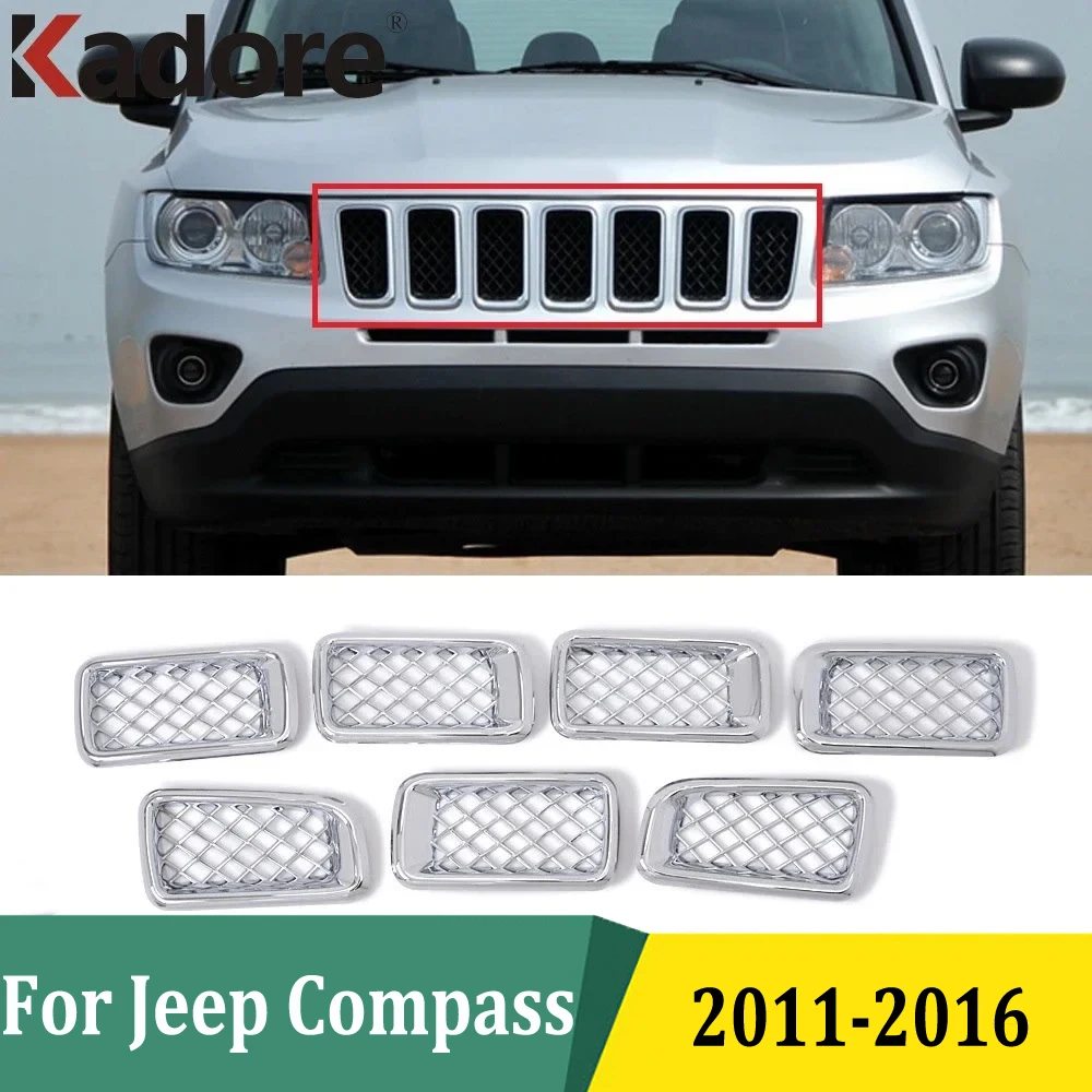 For-Jeep-Compass-2011-2012-2013-2014-2015-2016-Chrome-Front-Center ...