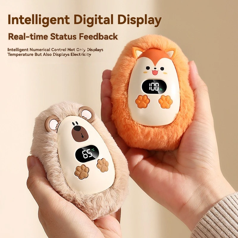 Plush Hand Warmer Winter Mini Portable Three-speed Adjustment Battery ...