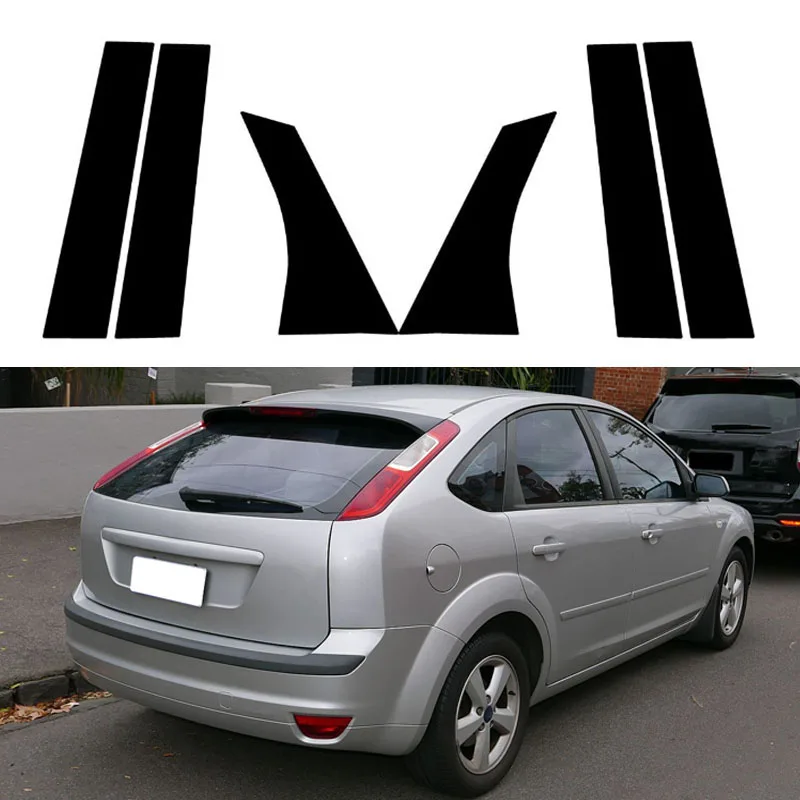6Pcs-Car-Side-Window-Door-Pillar-Trim-Posts-Stickers-for-Ford-Focus ...