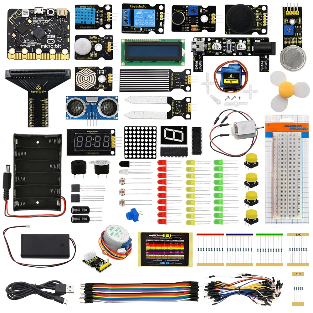 KEYESTUDIO Micro:Bit V2 Super Starter Kit for BBC Micro:bit STEM ...