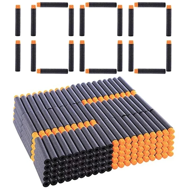 TISNERF-1000-50pcs-Black-Buffer-Round-Head-Bullets-7-2cm-for-Nerf ...