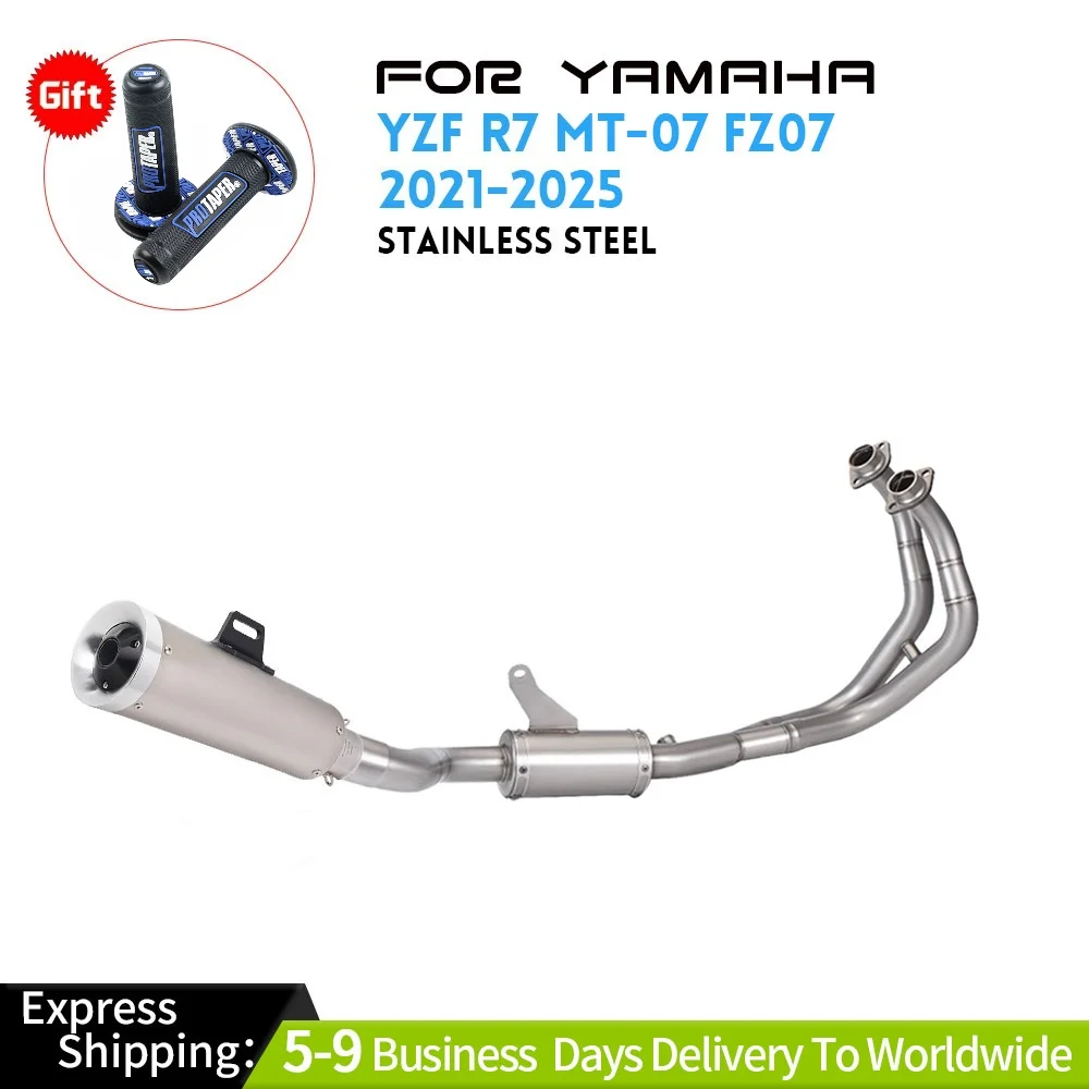 For Yamaha MT-07 YZF R7 2021-25 Full System Slip-On Exhaust Front Pipe ...