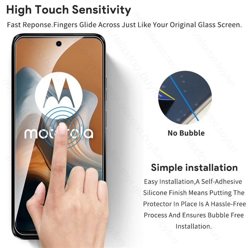 3 - Pack Tempered Glass Screen Protector for Moto G34 5G (Transparent ...