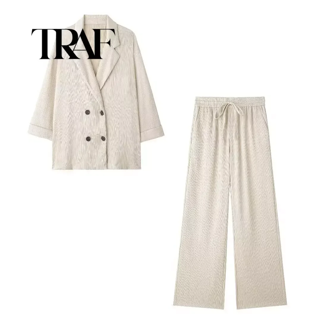 TRAF-Women-Blazers-Sets-For-Women-2-Pieces-Woman-Long-Sleeve-Office ...