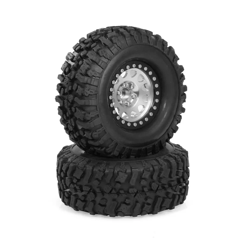 2PCS-High-Grip-2-2-Inch-RC-Rubber-Tire-Alloy-Beadlock-Rims-Wheel ...