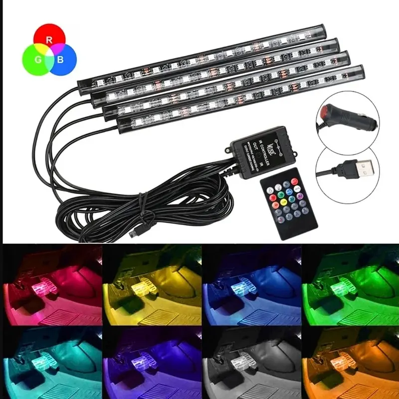 Universal-Car-RGB-Ambient-Lights-LED-Strip-Interior-Atmosphere-Lamps-8 ...