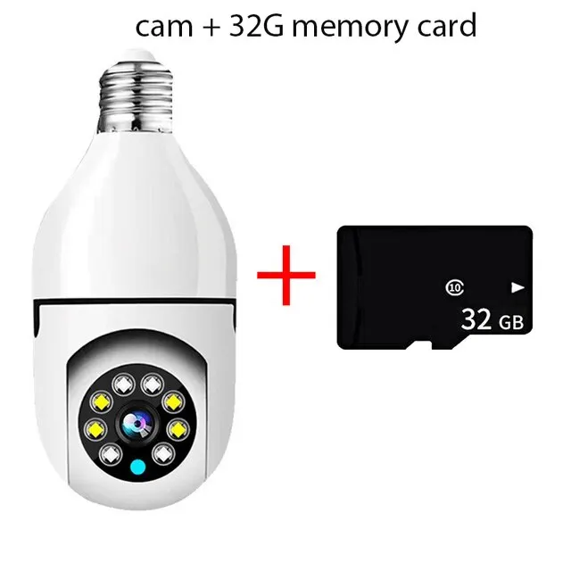 5G Bulb E27 Surveillance Camera Full Color Night Vision Automatic Human ...