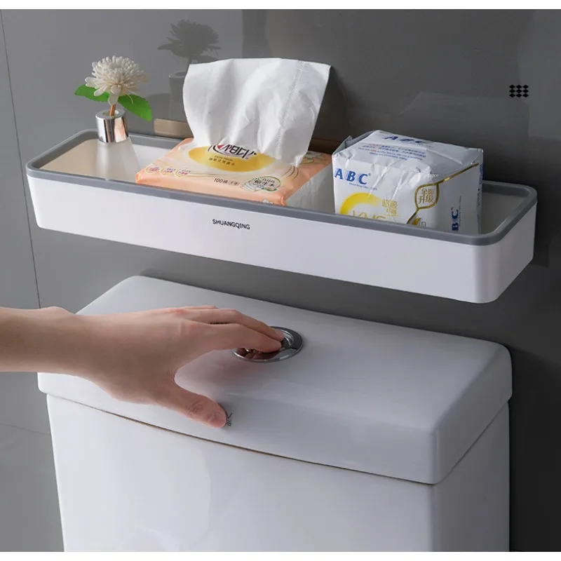 Toilet-Bathroom-Storage-Cabinet-Rack-Wall-Hanging-Hole-Free ...