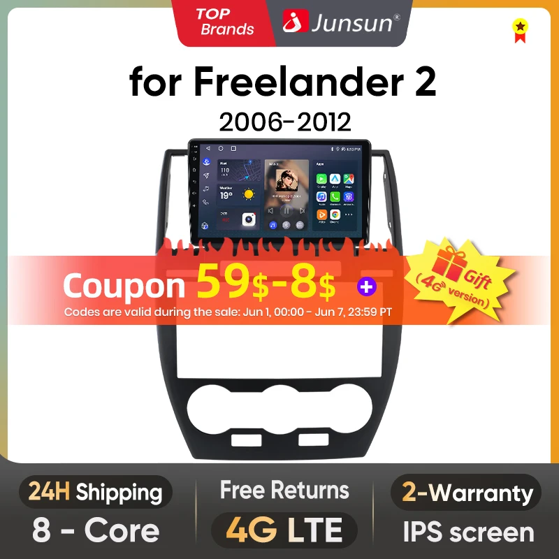 Junsun-V1-AI-Voice-Wireless-CarPlay-Android-Auto-Radio-For-Land-Rover ...