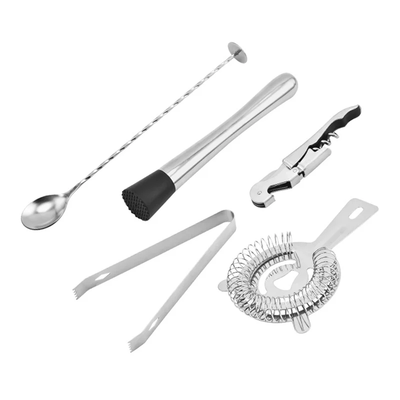 5Pcs Professional Bar Tools Set Ice Strainer, Cocktail Bartending Tool ...